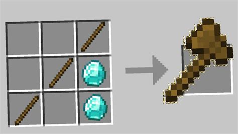 КАК СОЗДАТЬ ДЕРЕВЯННЫЙ ТОПОР В МАЙНКРАФТЕ БЕЗ МОДОВ Youtube