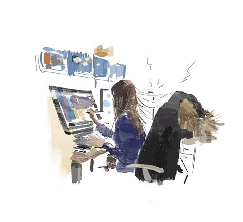 Slow D Original Painting Medium Traditional Media Girl Brown Hair Cable Computer