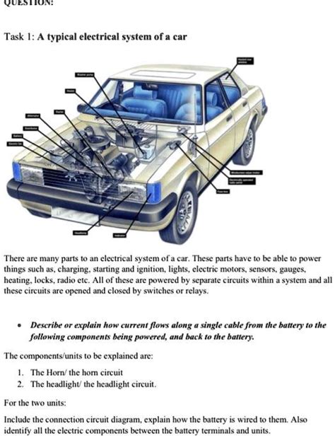 Solved Question Task A Typical Electrical System Of A Car There Are Many Parts To An