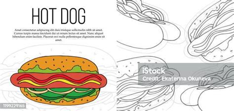 벡터 패스트 푸드 전단지 템플릿입니다 디자인 및 웹을 위한 길거리 음식 카드 일러스트레이션 개성 개념에 대한 스톡 벡터 아트 및 기타 이미지 Istock