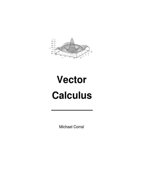 Vector Calculus Pdf Cartesian Coordinate System Euclidean Vector