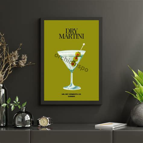 Dry Martini Poster Digital Download Instant Etsy