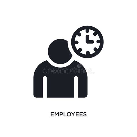 Black Employees Isolated Vector Icon Simple Element Illustration From Time Management Concept