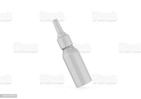 디스펜서 펌프와 흰색 빈 플라스틱 비강 방울 병 고립 된 흰색 배경에 템플릿을 조롱 3d 그림 0명에 대한 스톡 사진 및 기타 이미지 Istock