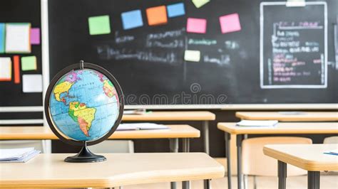 Classroom Globe Lesson Plan Chalkboard Stock Image Image Of Education