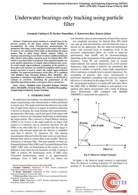 pdf underwater bearings only tracking using particle filter