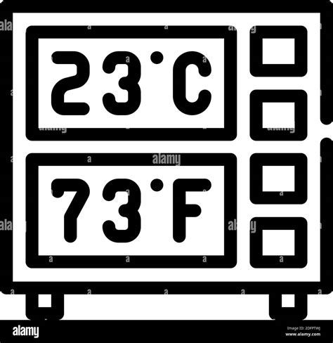 Digital Thermometer Line Icon Vector Illustration Black Stock Vector
