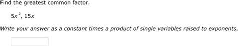 IXL GCF Of Monomials Algebra Practice
