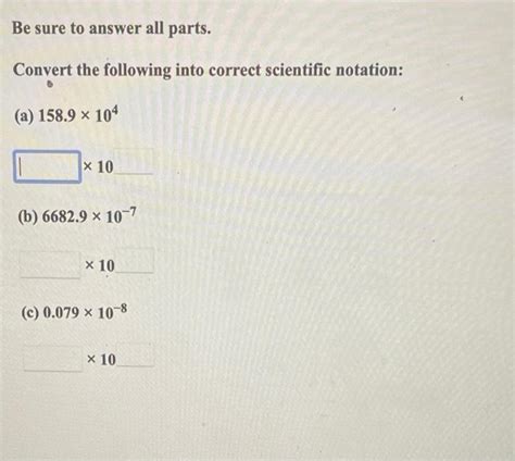 Solved Be Sure To Answer All Parts Convert The Following