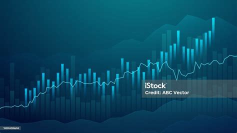 블루 배경에 주식 시장 투자 거래의 비즈니스 촛불 스틱 그래프 차트 강세 점 그래프의 상승 추세 이코노미 벡터 설계 개념에 대한 스톡 벡터 아트 및 기타 이미지 Istock