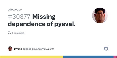 Missing Dependence Of Pyeval · Issue 30377 · Odooodoo · Github