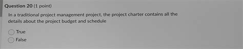 solved question 20 1 ﻿point in a traditional project