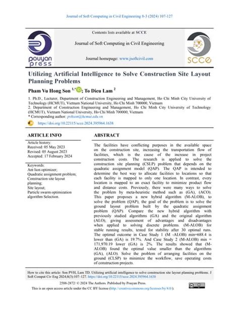 Utilizing Artificial Intelligence To Solve Construction Site Layout