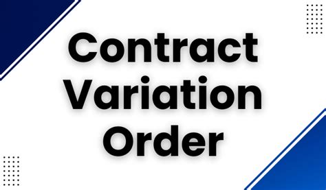 Contract Variation Order Template Revamp Contract Variation Order Template Revamp