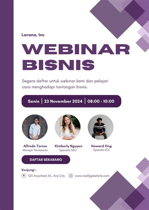 Gratis Contoh Poster Webinar And Seminar Online Canva
