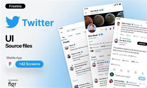 Twitter App UI Free UI Kit Recreated Figma