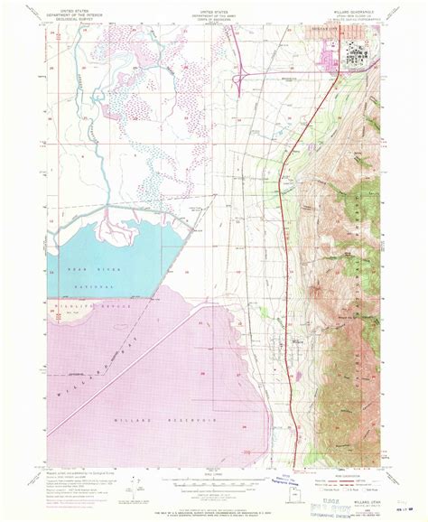 Classic Usgs Willard Utah 75x75 Topo Map Mytopo Map Store