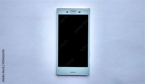 Black Modern Smartphone Black Screen Isolated On White Background Stock