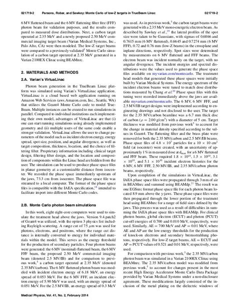 Parsons Et Al A Monte Carlo Investigation Of Low Z Target Image Qual…