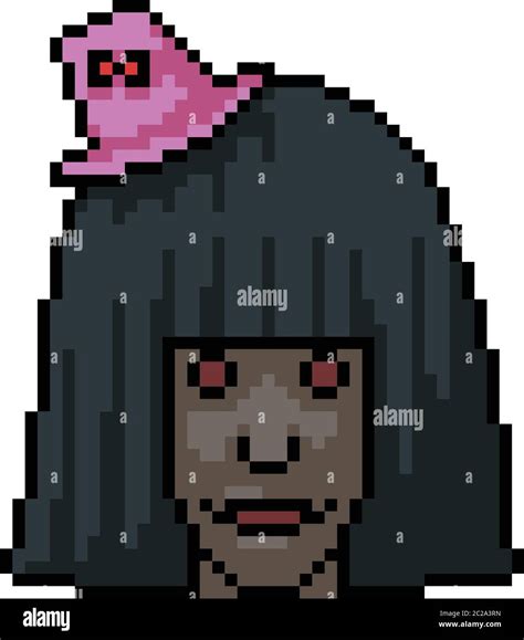 Vector Pixel Art Ghost Girl Isolated Cartoon Stock Vector Image Art Alamy
