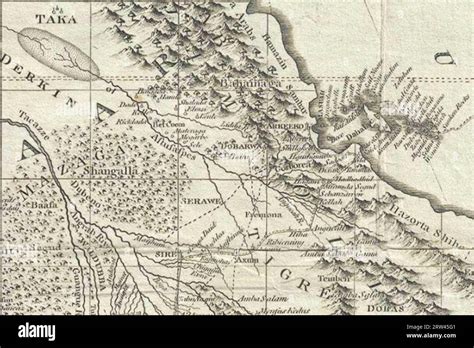 Eritrea And Tigray On Map By James Bruce C 1770 Stock Photo Alamy
