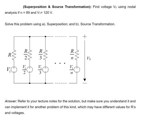 solved superposition and source transformation find