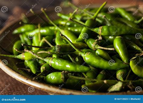 Hot Green Thai Chili Pepper Stock Image Image Of Gourmet Group 66112023