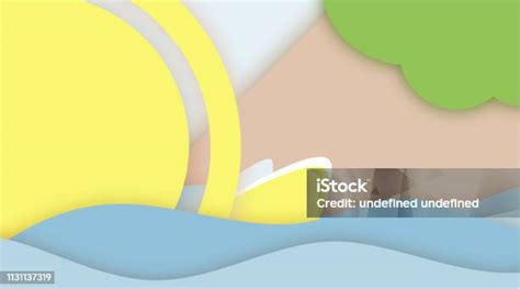 여름 개념 종이 잘라 웹 배너 템플릿입니다 바다 선박이 있는 여름철 바다 전망 아침 일출 3d 층 물 파도입니다 프리 젠 테이 션 기사 및 헤더에 대 한 페이퍼 컷 레이아웃