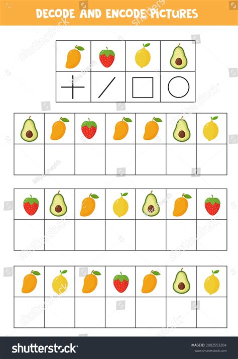 Decode Encode Pictures Logical Game Cute Stock Vector Royalty Free Shutterstock