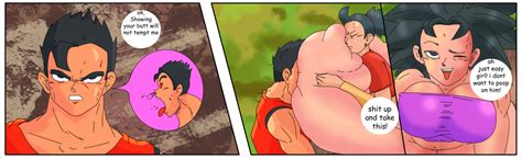 Rule 34 1boy 2girls Caulifla Dragon Ball Dragon Ball Super English Text Female Kale Male