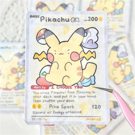 Electric Mouse Ex Custom Fanmade Card Holographic Collectible Card Etsy