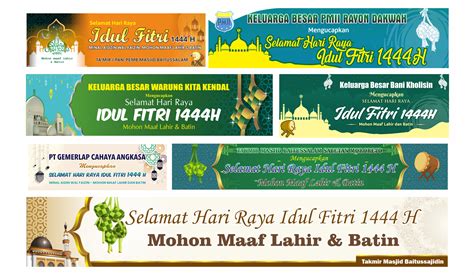 Kumpulan CDR Desain Spanduk MMT Selamat Hari Raya Idul Fitri Tahun H Simple Siap