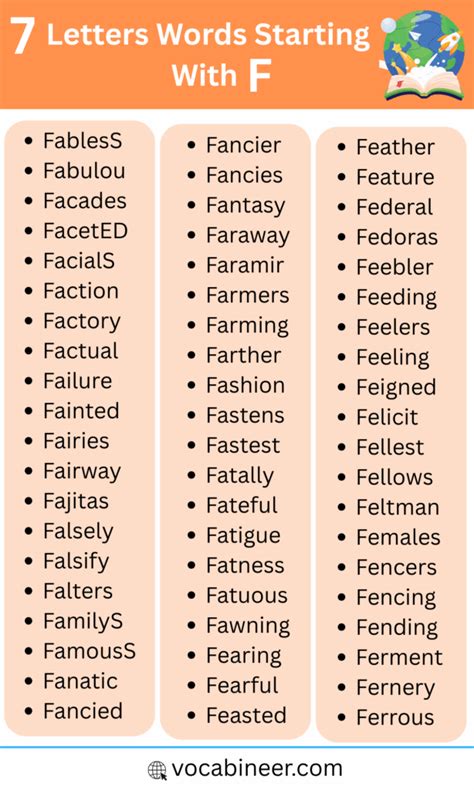 7 Letter Words Starting With F 80 Useful F Words In English