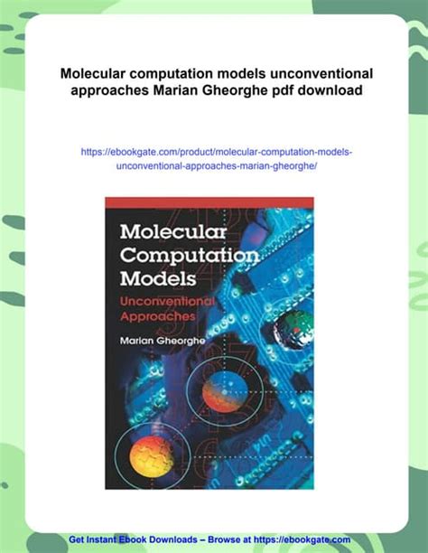 molecular computation models unconventional approaches marian gheorghe