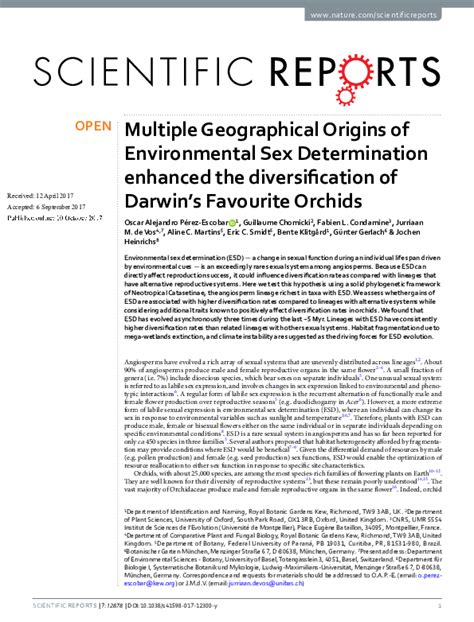 Pdf Multiple Geographical Origins Of Environmental Sex Determination