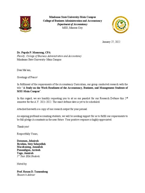 Panelist Invitation Letter Email Pdf