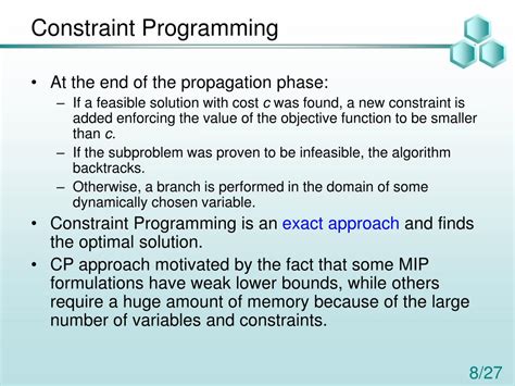Ppt Constraint Programming For The Diameter Constrained Minimum