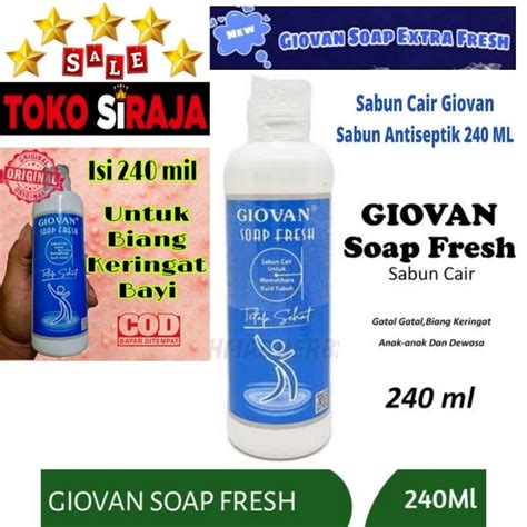 Jual Giovan Soap Fresh 240 Ml Sabun Cair Giovan Fresh 240ml Dewasa