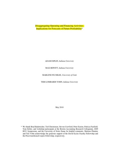 Esplin 2010 Pdf Forecasting Coefficient Of Determination