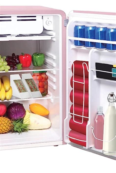 Retro Compact Pink Mini Fridge With Rounded Corners