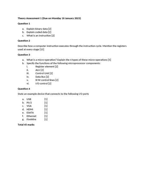 Assignment Computer Architecture And Servicing Pdf Computer Science