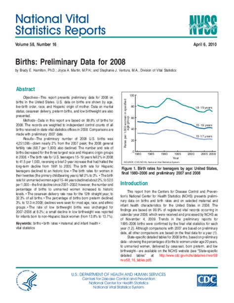 Pdf Births Preliminary Data For 2008 Pdf Births Preliminary Data For 2008