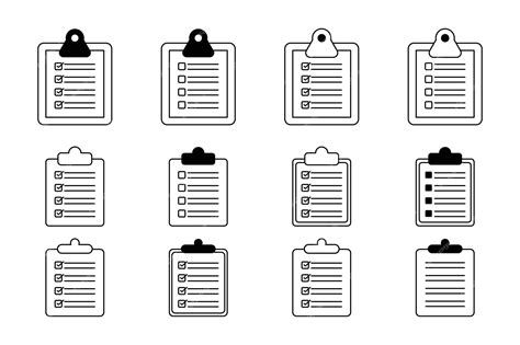 Premium Vector Comprehensive Paper Checklist Set Of Vector Icons Templates For Efficient Planning