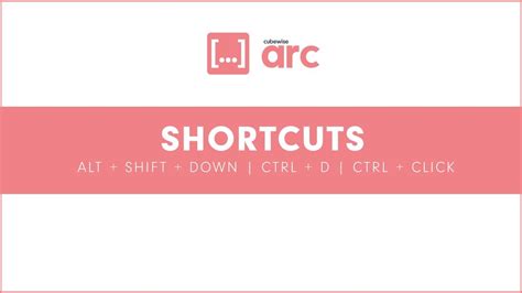 Code Faster With Shortcuts In Arc Cubewise Code