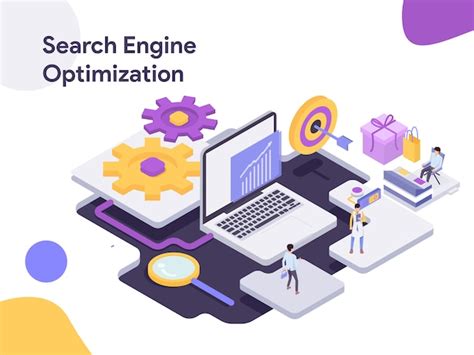 Premium Vector | Search Engine Isometric Optimization Illustration