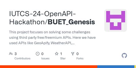 github iutcs 24 openapi hackathon buet genesis this project focuses on solving some