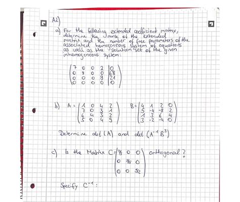 Solved A2 ع For The Follading Extended Coefficient Matrix