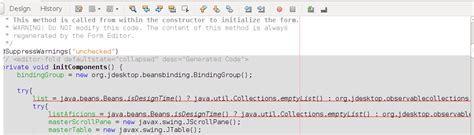 Java InitComponents BindingGroup Error Stack Overflow