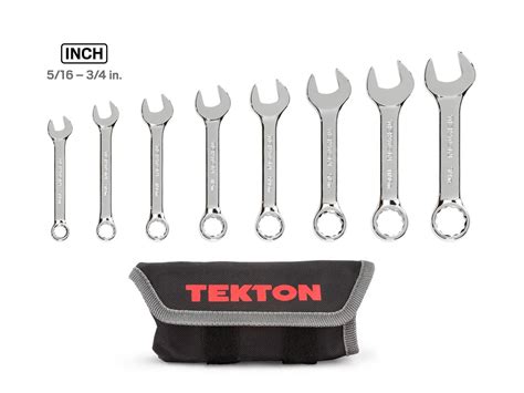 Stubby Combination Wrench Set With Pouch 51634 In Tekton