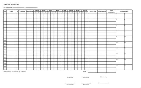 Contoh Absensi Karyawan Bulanan Excel Dengan Template Gratis